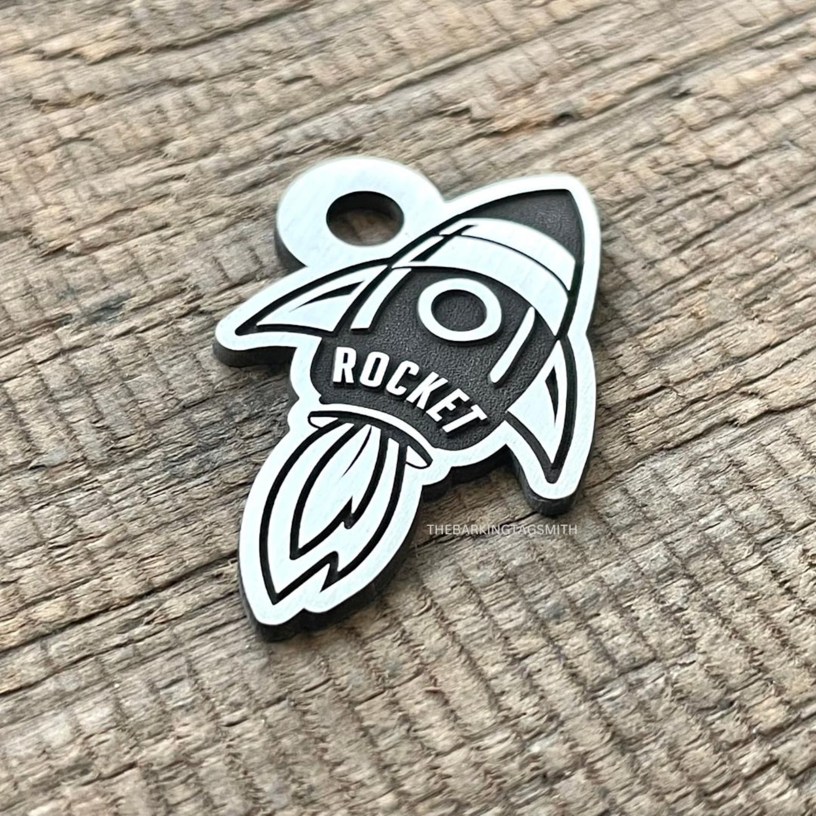 Rocket Ship Dog Tag, Space Shuttle Pet ID Tag, Personalized Dog Tag ...