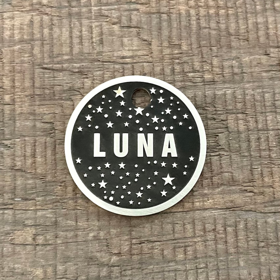 Luna Dog Tag, Pet ID Tag, Personalized Dog Tag, Microchip Pet Tag ...