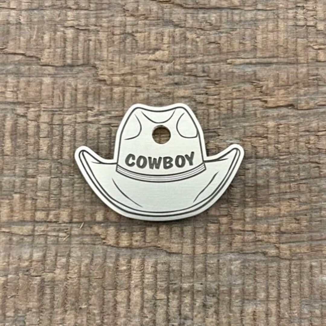 Cowboy Hat Shape Dog Tag, Western Pet ID Tag, Country Pet Tag, Cat ID ...