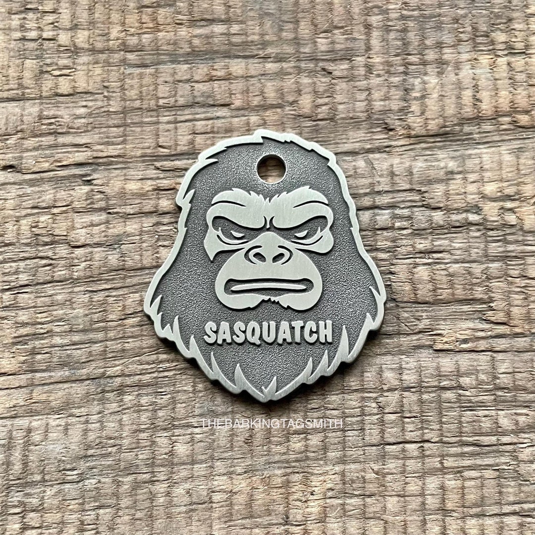 Sasquatch Shape Dog Tag, Bigfoot Pet ID Tag, Yeti Dog Tag, Cat ID Tag ...