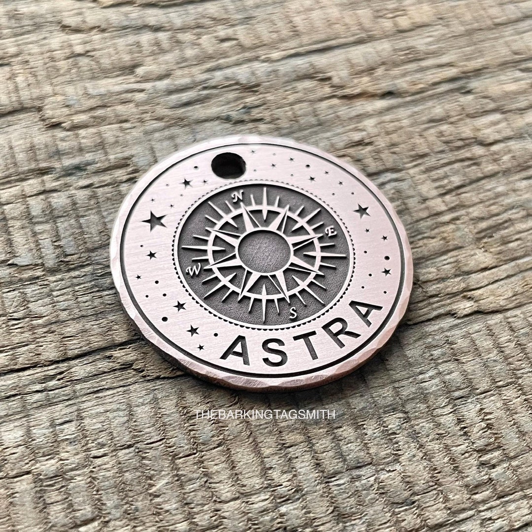 Compass Dog Tag, Adventure Pet ID Tag, Cat ID Tag, Personalized Dog Tag ...