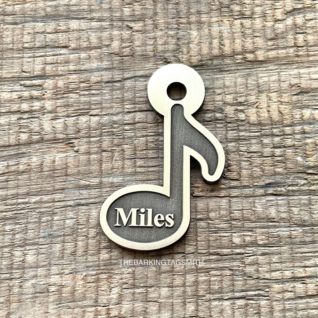 Music Note Dog Tag, Quaver Pet ID Tag, Cat ID Tag, Custom Dog Tags, Dog ...