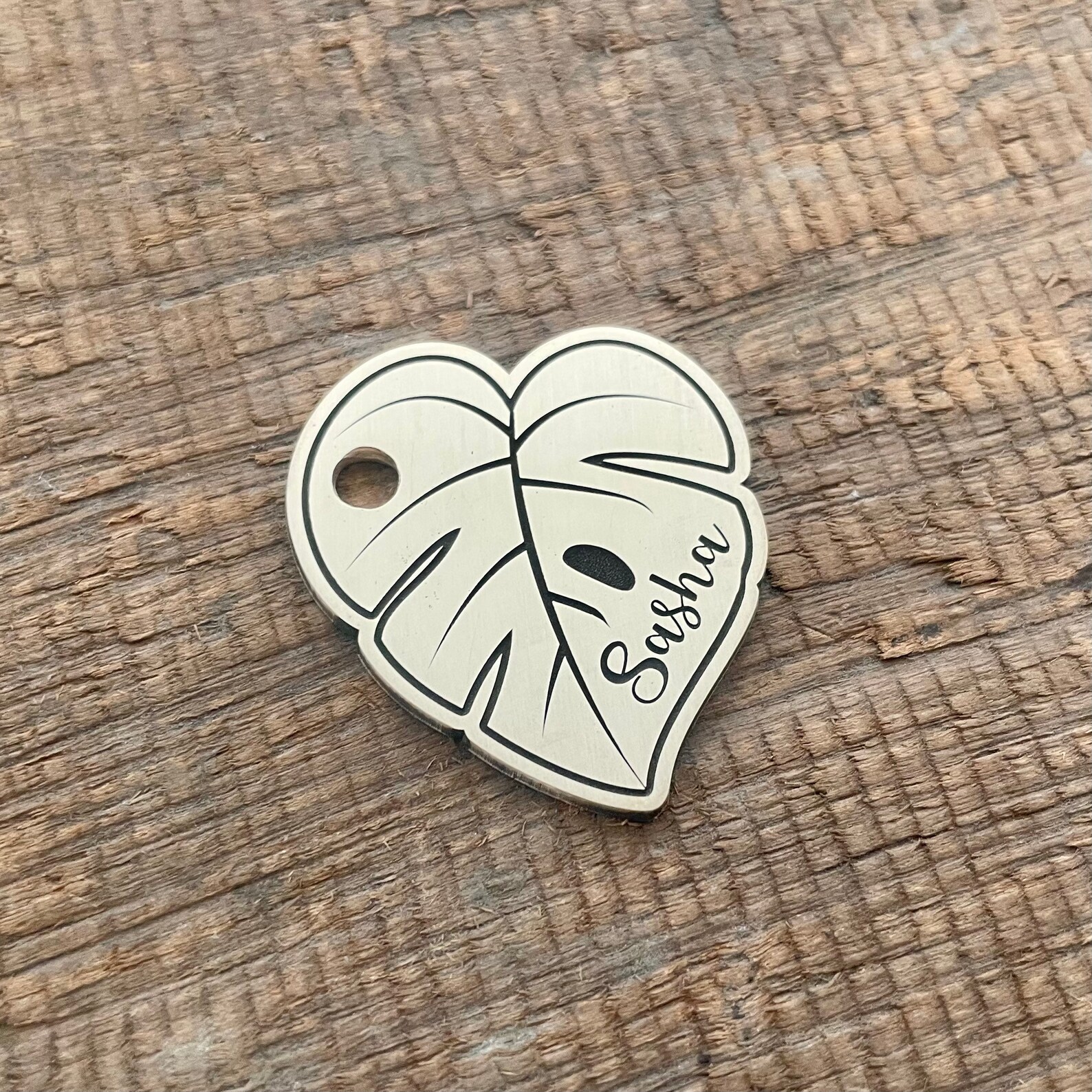 Monstera Leaf Dog Tag Leaf Shape Pet ID Tag Cat ID Tag | Etsy