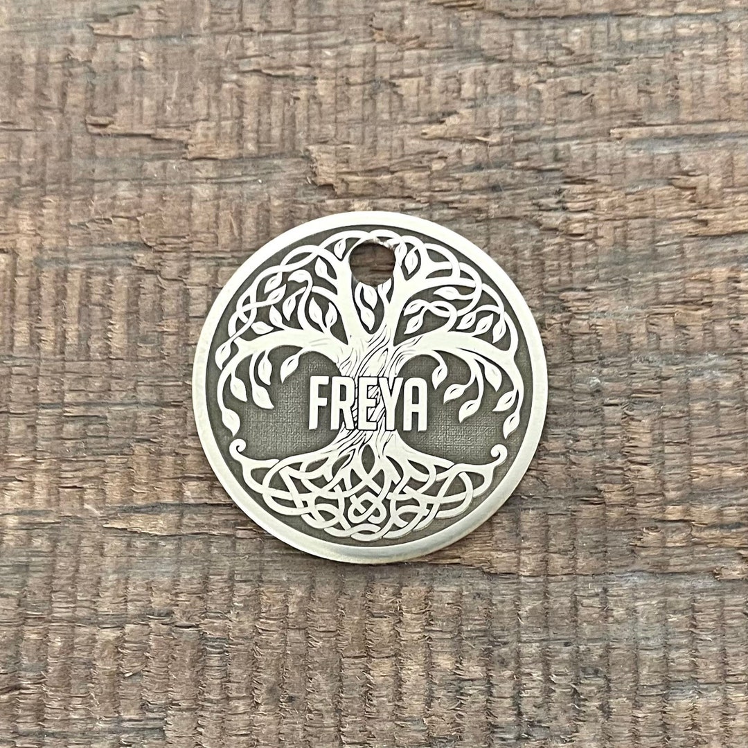 Tree of Life Dog Tag, Celtic Tree, Viking Pet ID Tag, Fantasy Cat ID ...