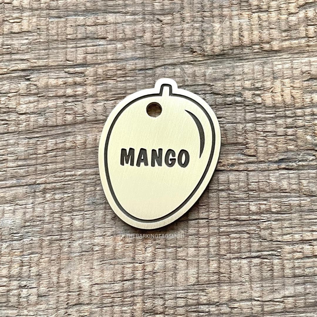 Mango Shape Dog Tag, Fruit Pet ID Tag, Custom Dog Tags, Dog Collar Tag ...