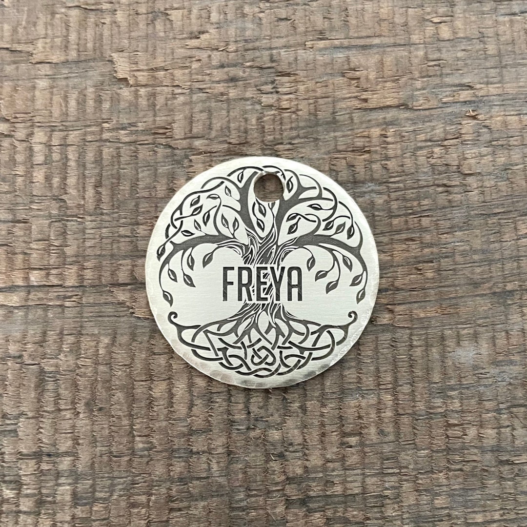 Tree of Life Dog Tag, Celtic Tree, Viking Pet ID Tag, Fantasy Cat ID ...