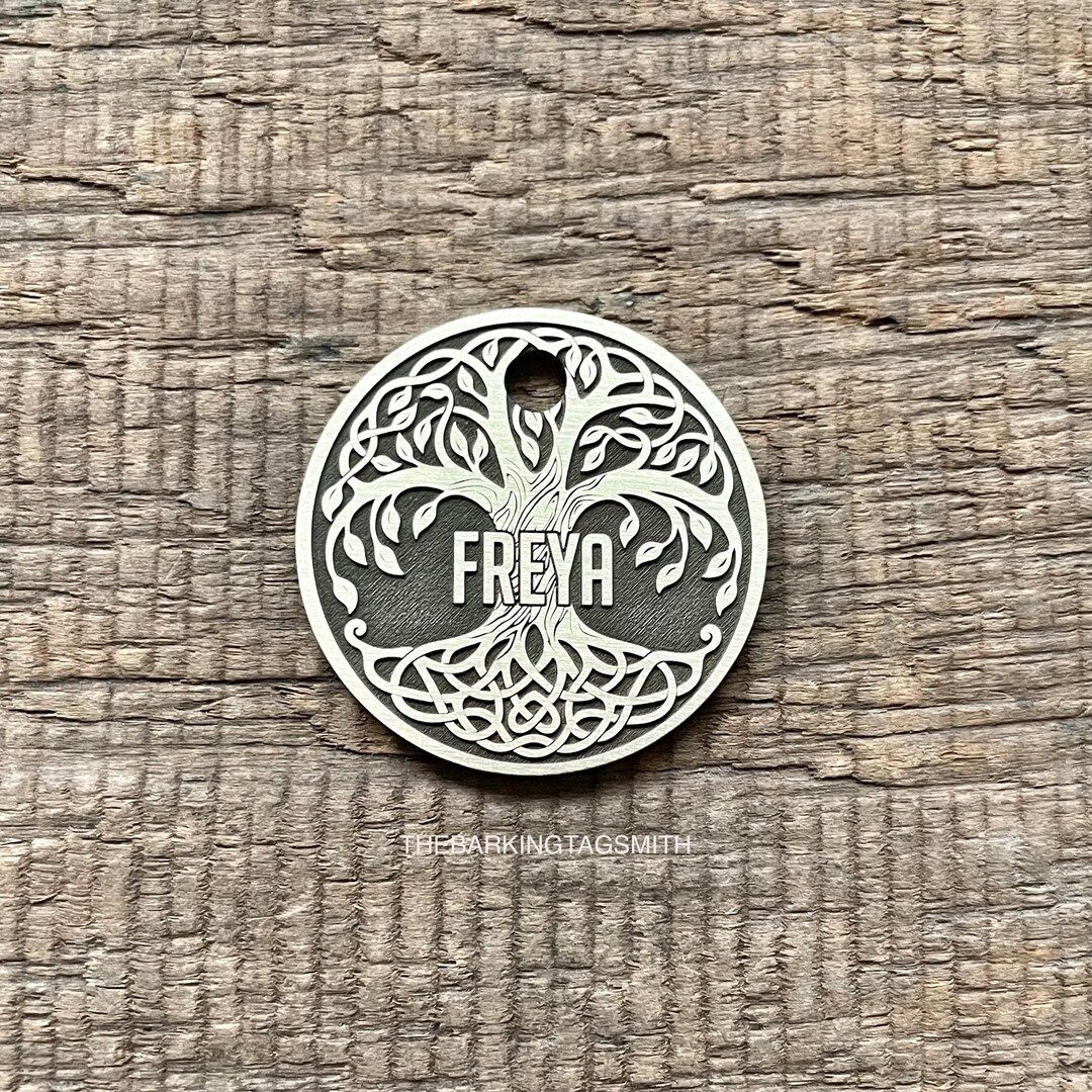 Tree of Life Dog Tag, Celtic Tree, Viking Pet ID Tag, Fantasy Cat ID ...