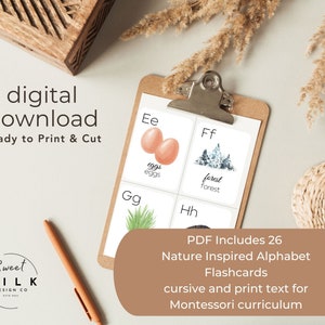 Printable Nature Alphabet Cards, Preschool Printables, Homeschool ...