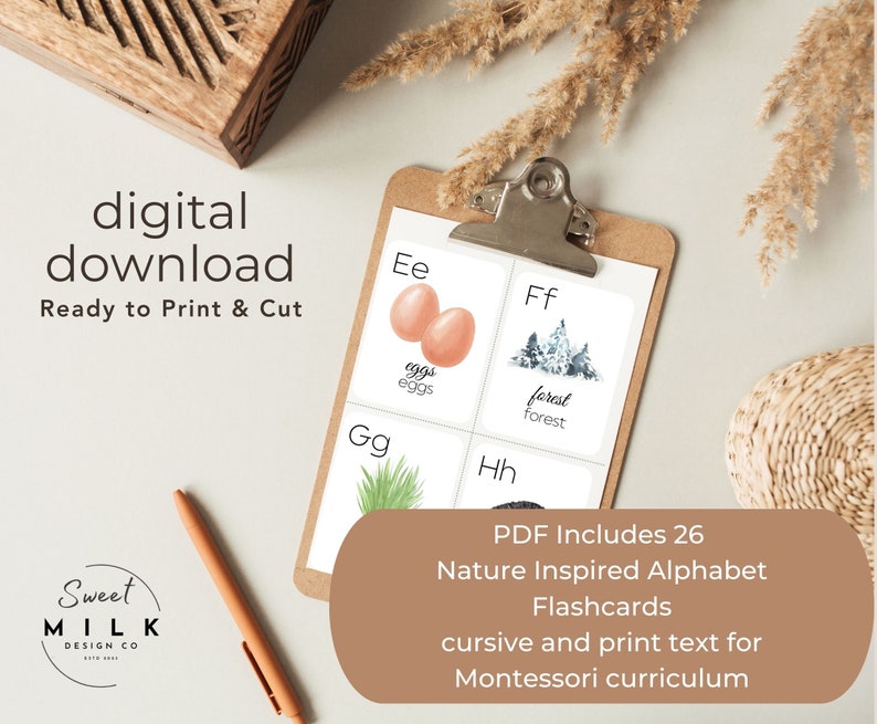 Printable Nature Alphabet Cards, Preschool Printables, Homeschool ...