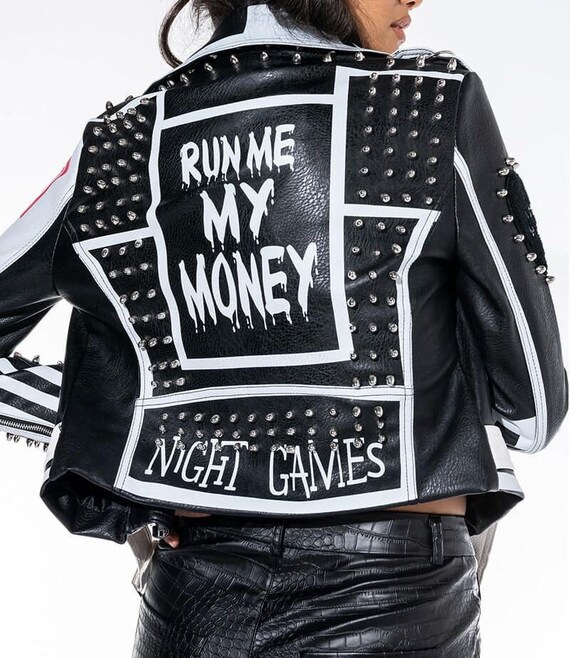 Black And White Studded Leather Jacket | atelier-yuwa.ciao.jp