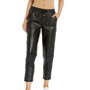 Women Drawstring Black Leather Jogger Pants Women Leather - Etsy