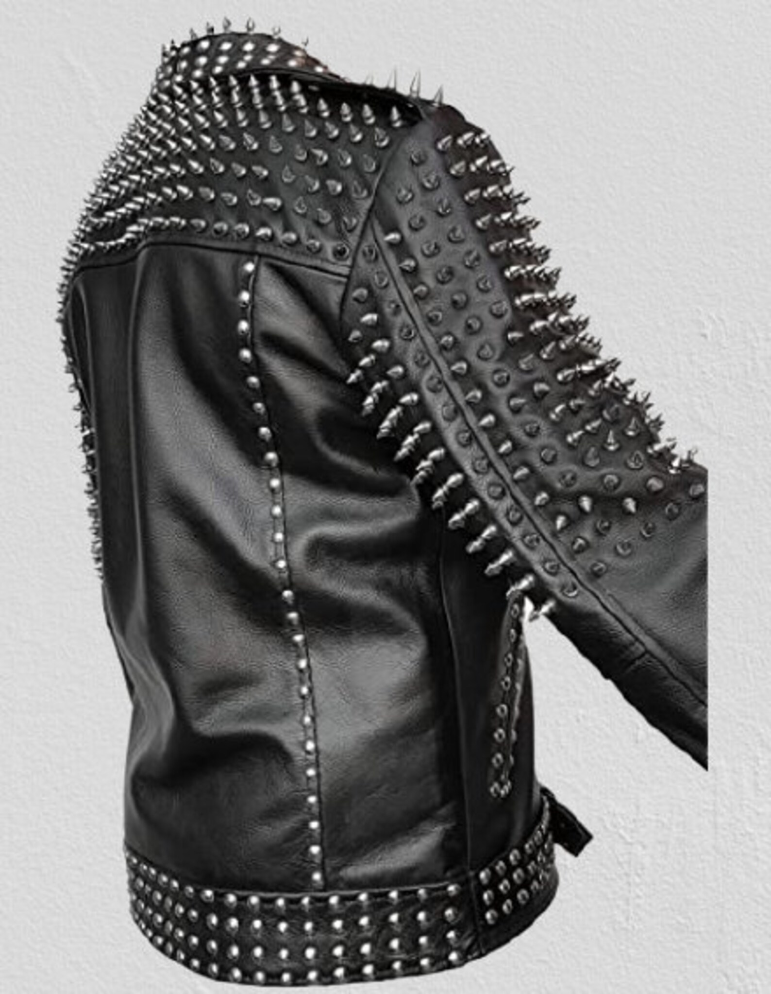 Men Black leather Retro Style Leather Jacket Emo Punk Fashion | Etsy