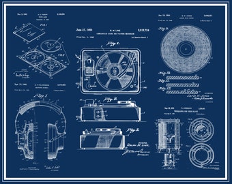 Headphones blueprint | Etsy