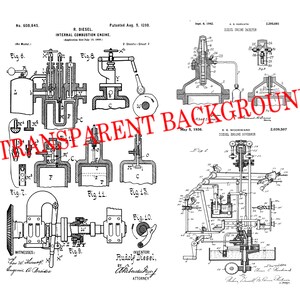 Diesel Truck Engine Patent Blueprint Poster: Mechanic Garage Wall Art ...