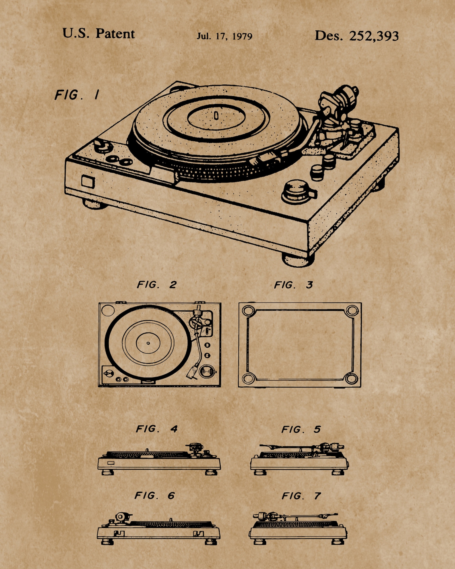 Vinyl Record Player Patent Blueprint Art HI-FI Poster - Etsy