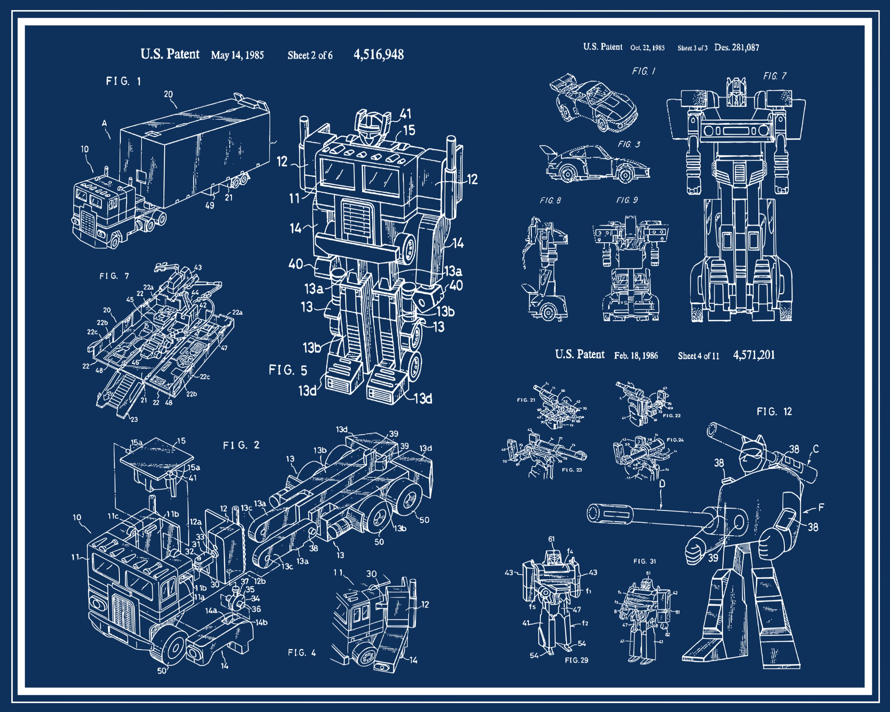Transformers Optimus Prime Autobots Patent Prints | Etsy