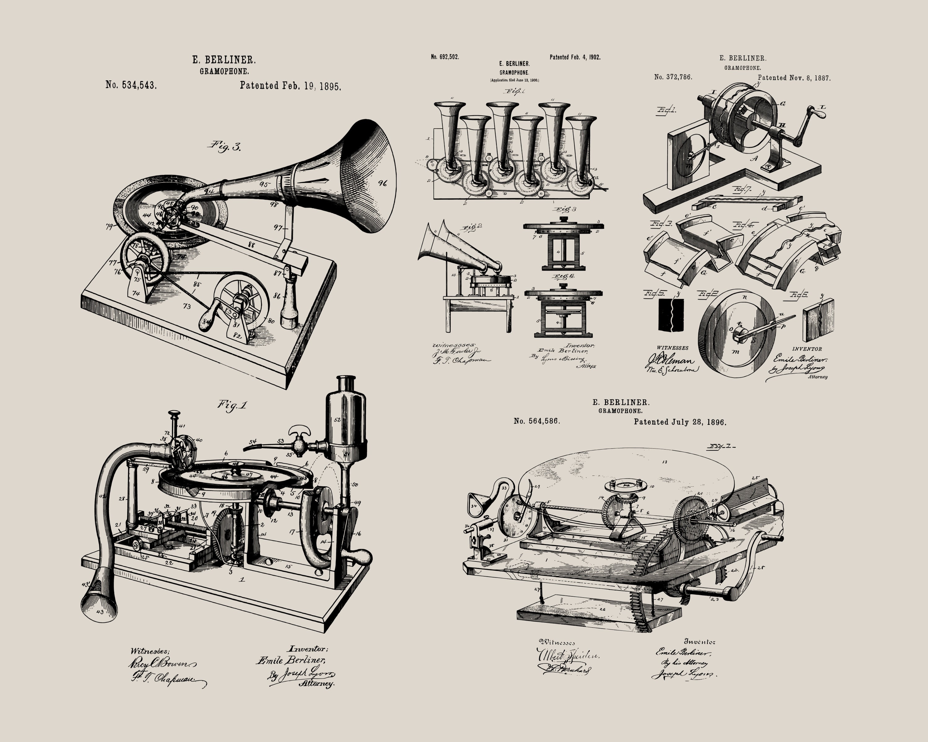 Gramophone Patent Invention Vintage Gramophone Invented by - Etsy