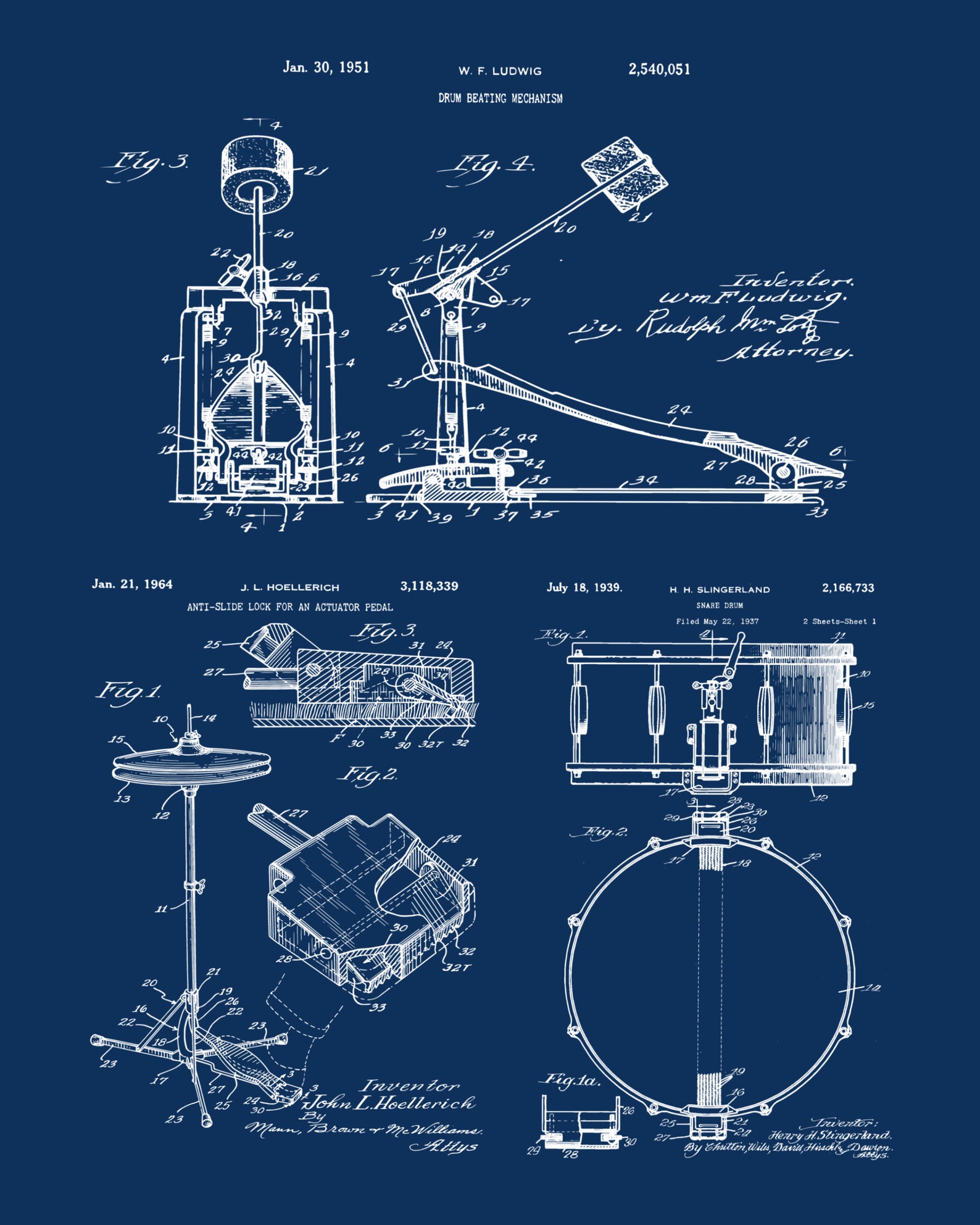 Drum Set Patent Art Print: Drummer Gift, Music Room Decor (digital ...