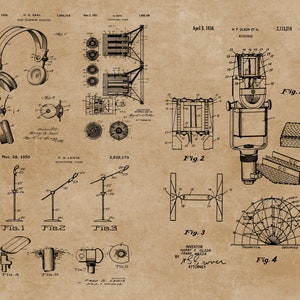 Music Recording Group of Patents, Microphone, Speakers, Headphones ...
