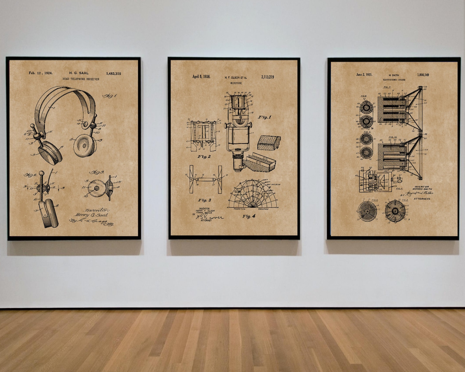 Set of 3 Music Recording Patent Prints Microphone - Etsy