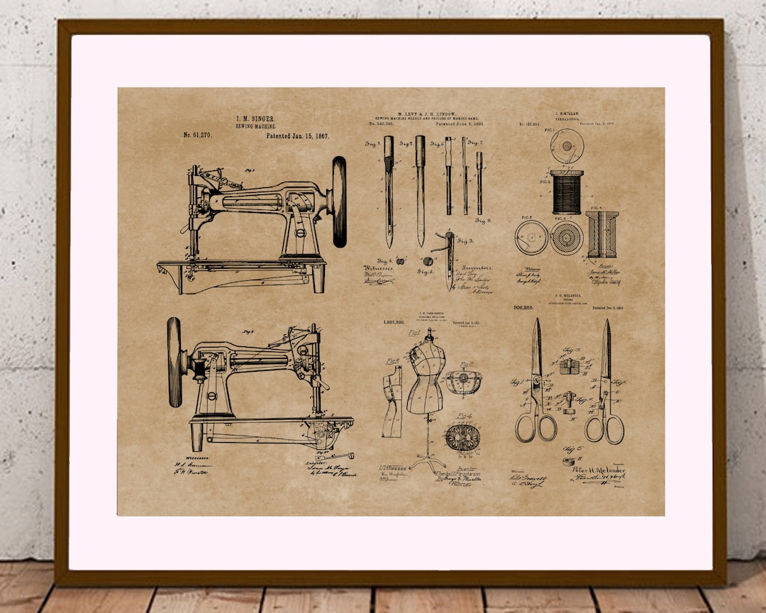 Sewing Room Decor Patent Print Poster, Group of Patents, Dressmaker ...