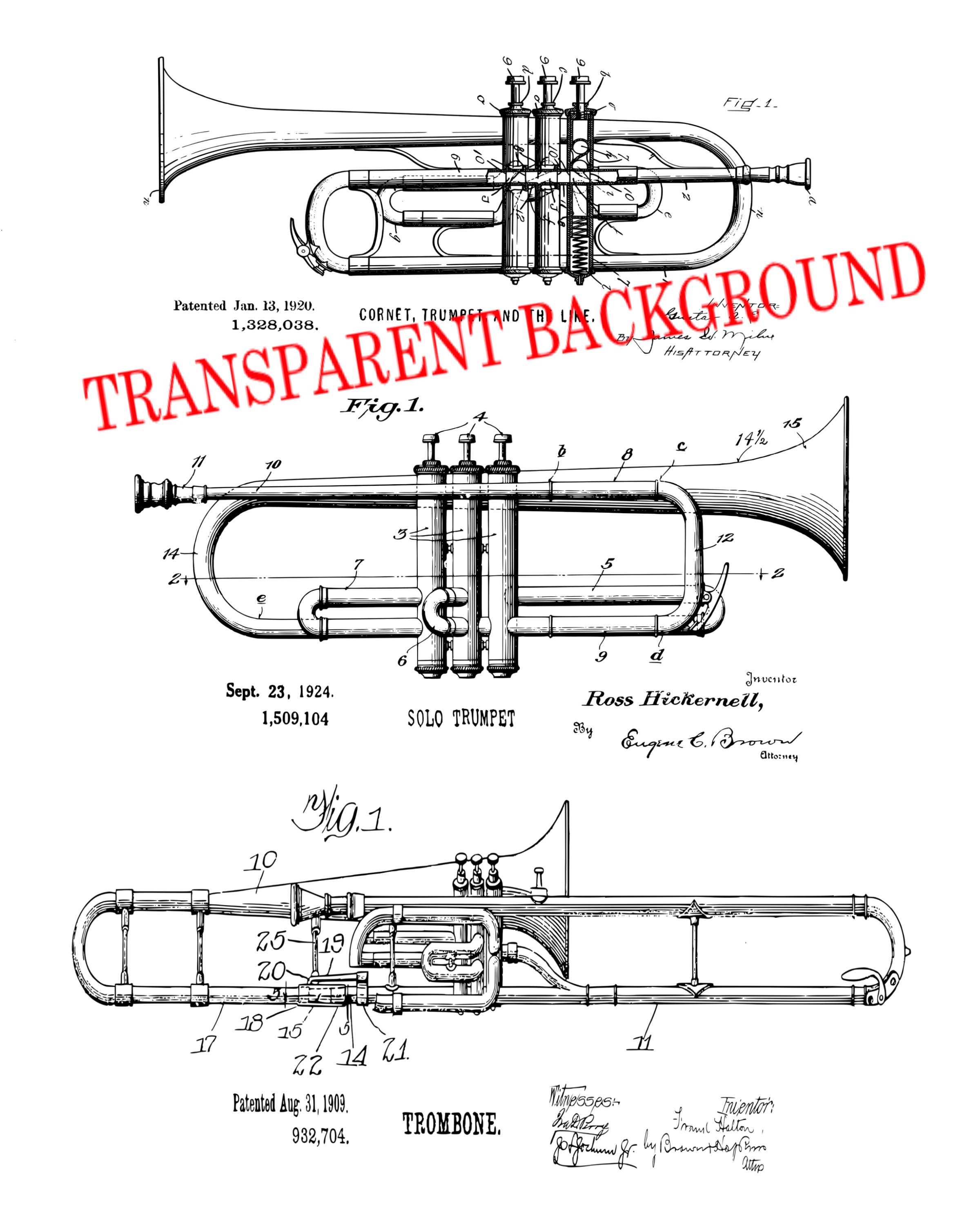 Jazz Wall Art Blueprint Poster Trumpet Cornet Trombone - Etsy Australia