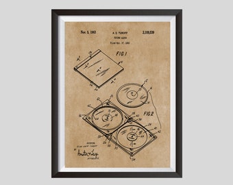 Record Player Patent Blueprint Art HI-FI Poster Musician | Etsy