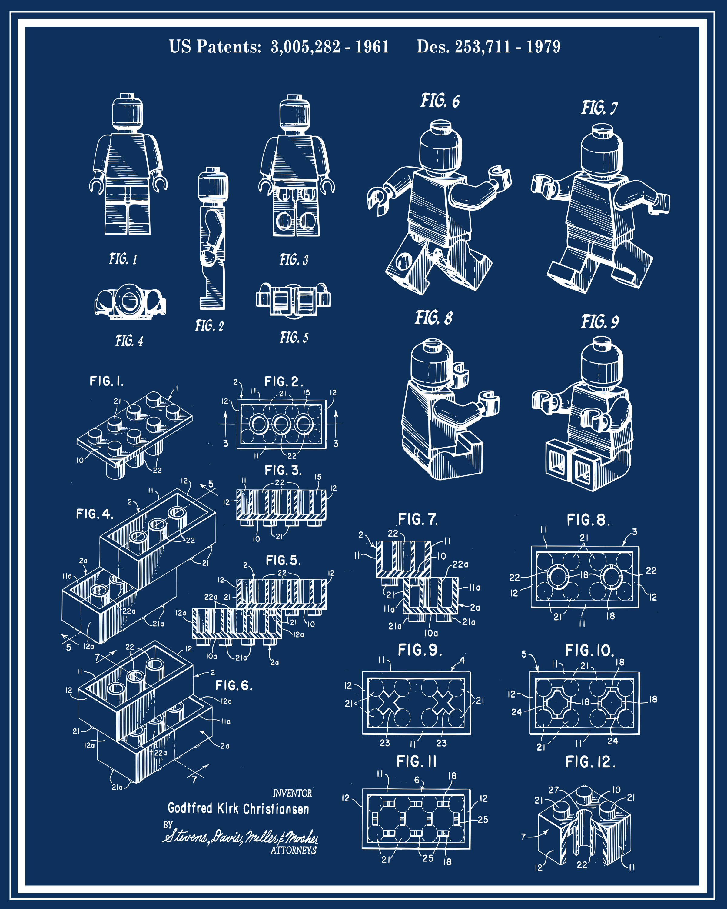 Lego Lego Patent Legos Lego Minifigure Lego Gift Lego | Etsy