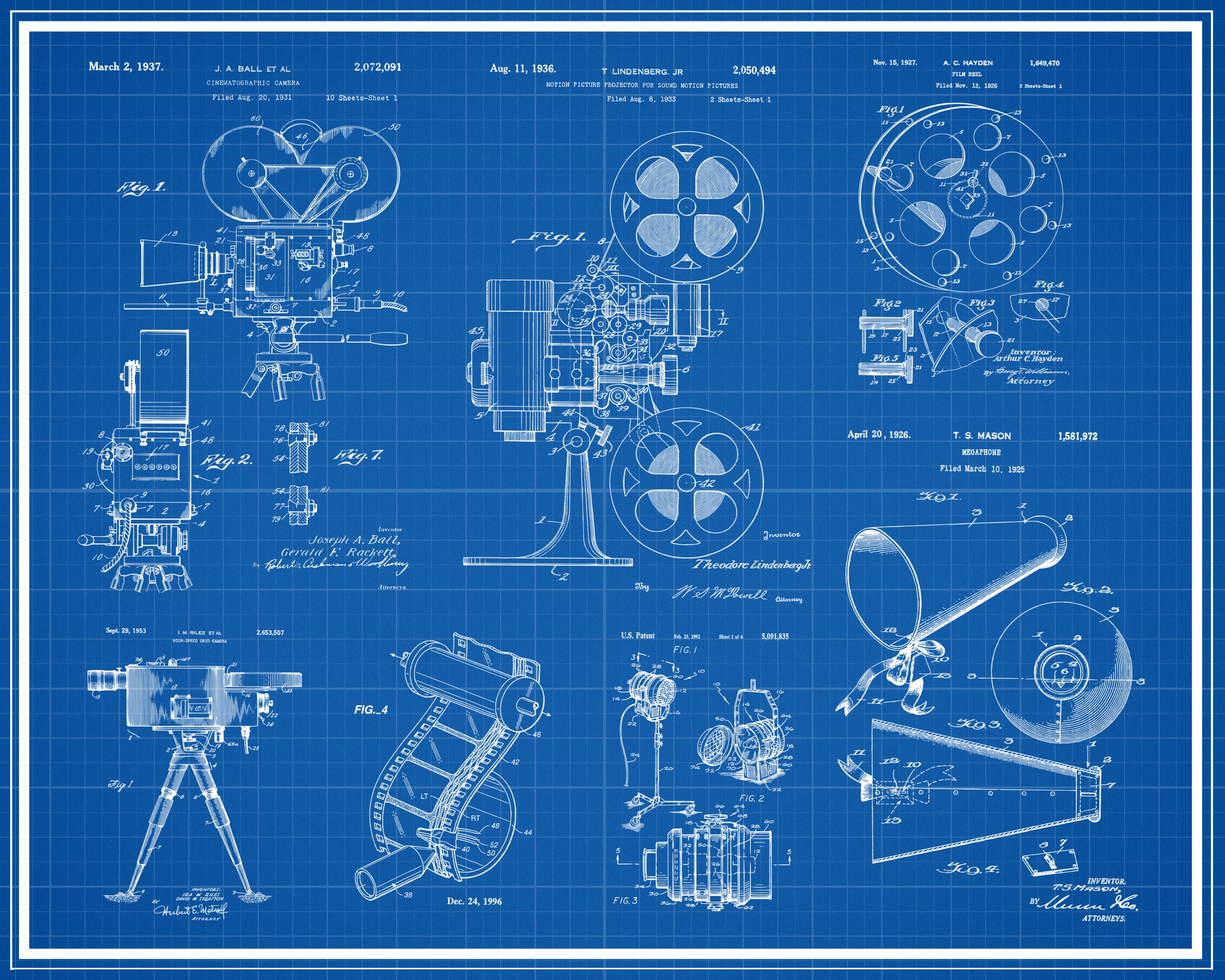 Old Film Camera Patent Prints Downloadable Blueprint Wall | Etsy