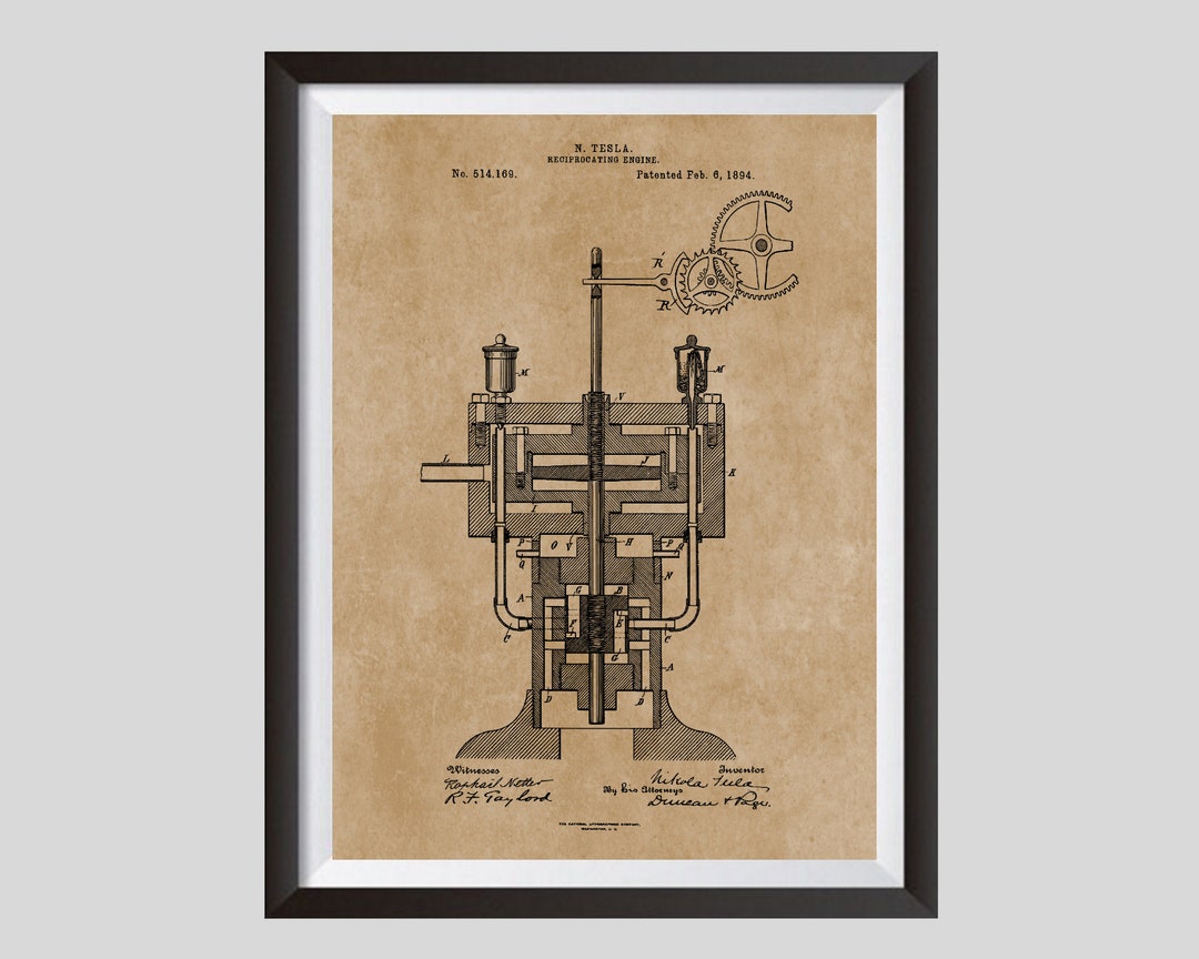 Tesla Patent Invention, Earthquake Machine, Patent Blueprint Art Poster ...