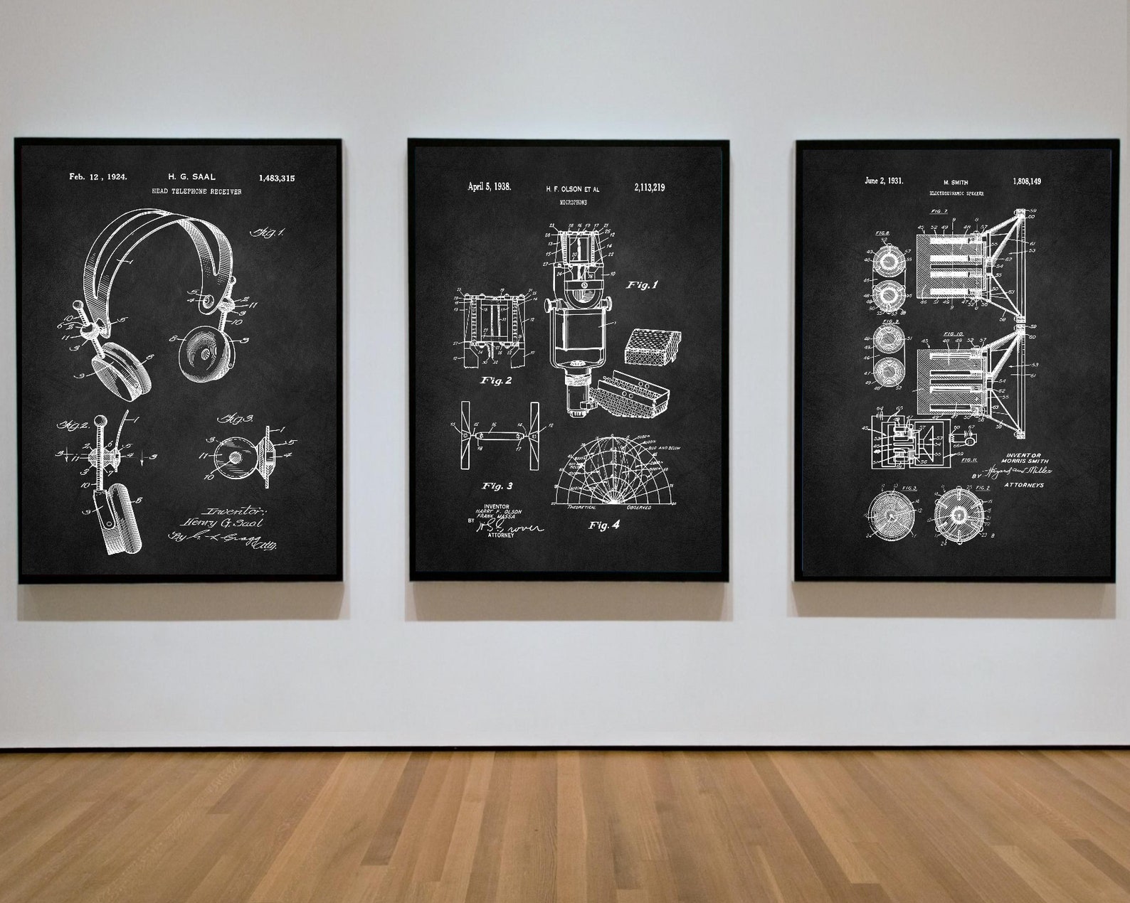 Set of 3 Music Recording Patent Prints Microphone - Etsy