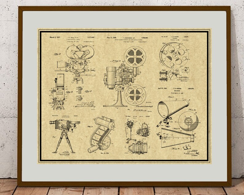 Old Film Camera Patent Prints Downloadable Blueprint Wall - Etsy