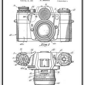 Camera Print, Retro Camera, Patent Print, Camera Poster, Blueprint ...