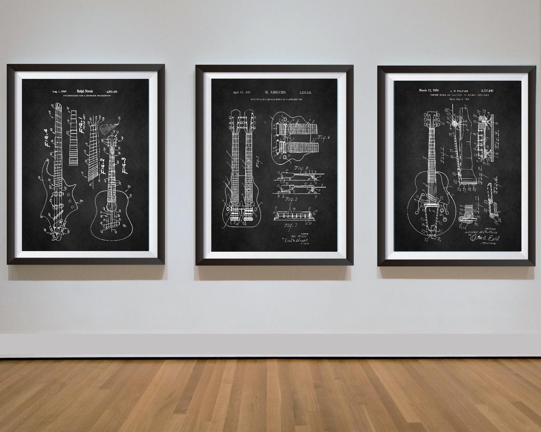 Guitar Group of Patents Set of 3 Patent Prints Guitar | Etsy Canada