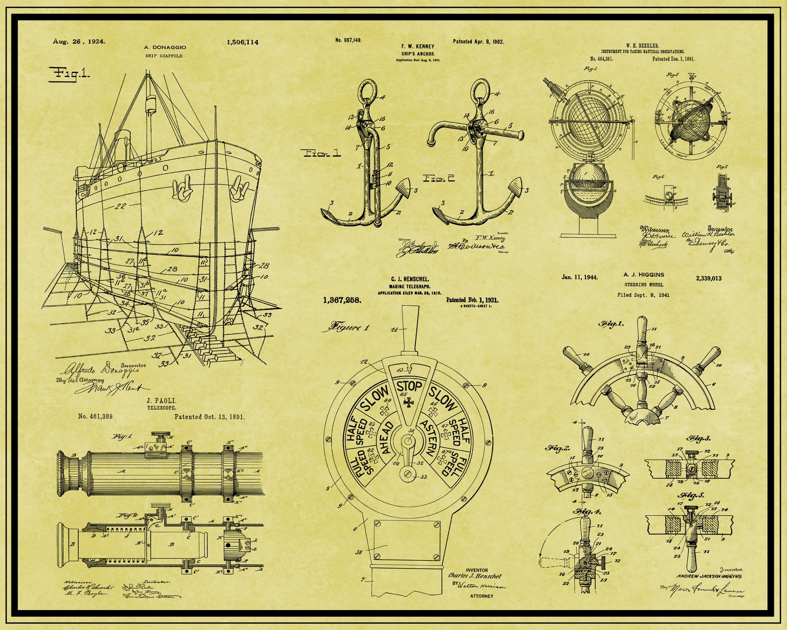 Maritime Patent Print: Vintage Blueprint Poster (digital Download) - Etsy