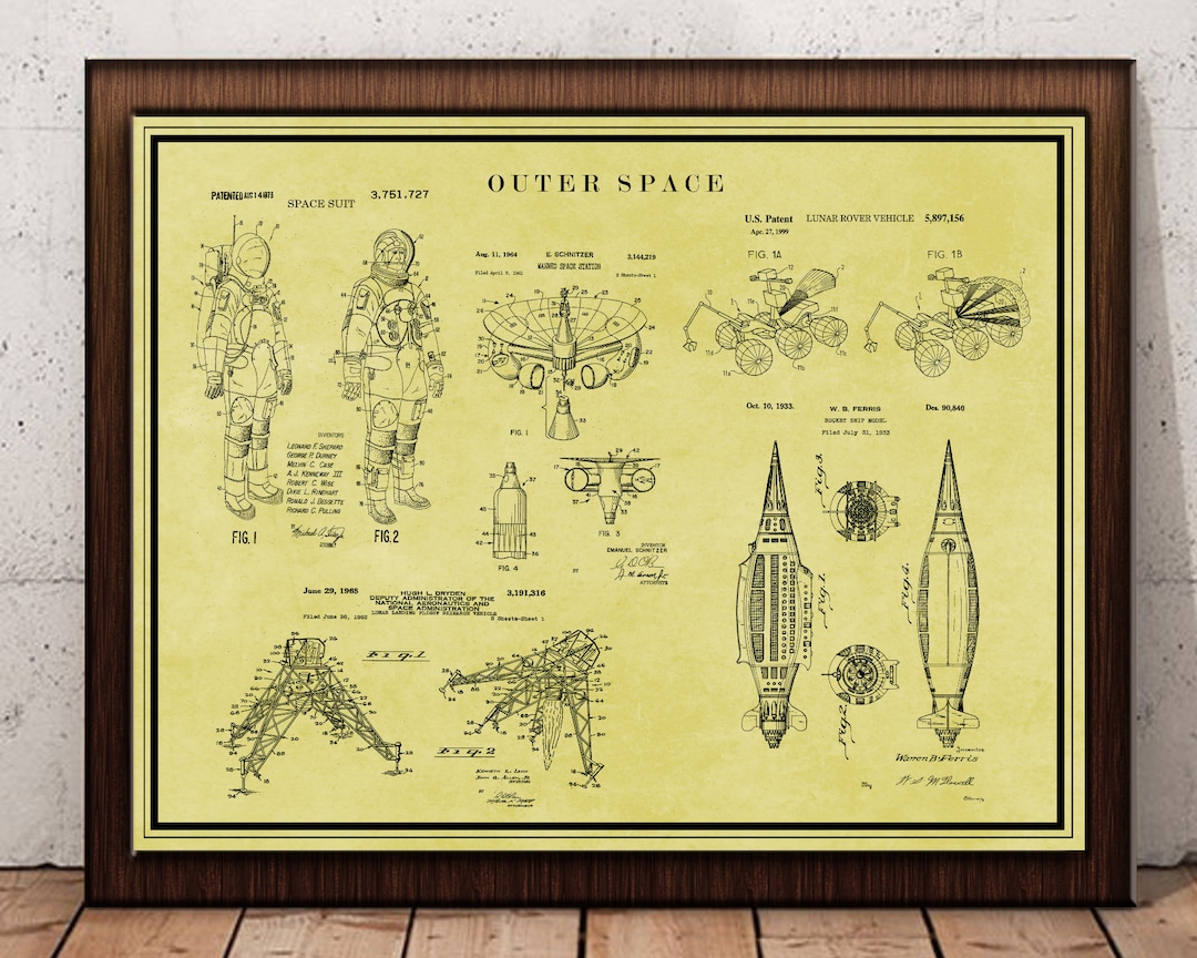 NASA, Space Poster, Rocket, Space Age, Patent Prints, Outer Space ...