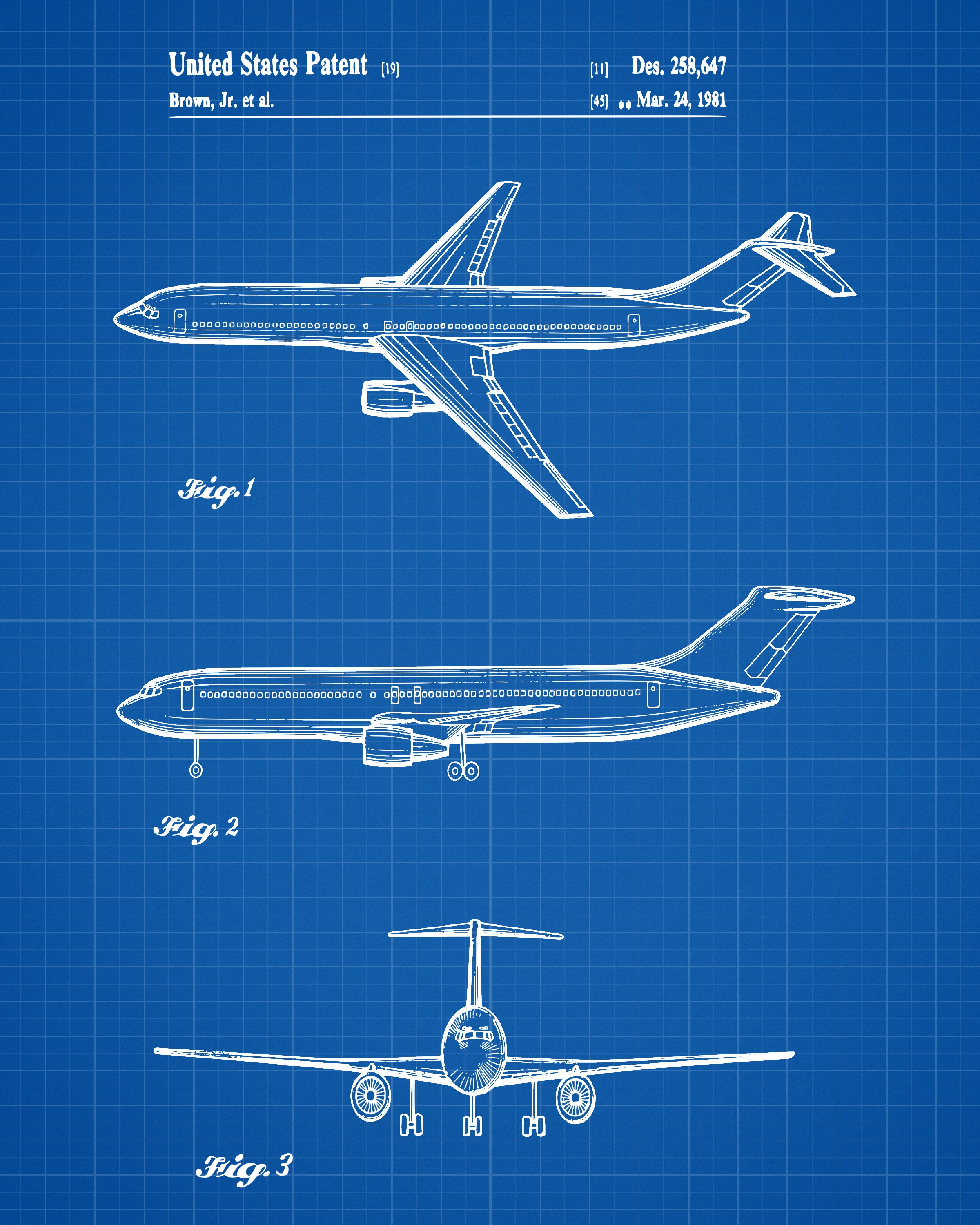 Airplane Downloadable Prints Set of 3 Patent Prints Aviation | Etsy