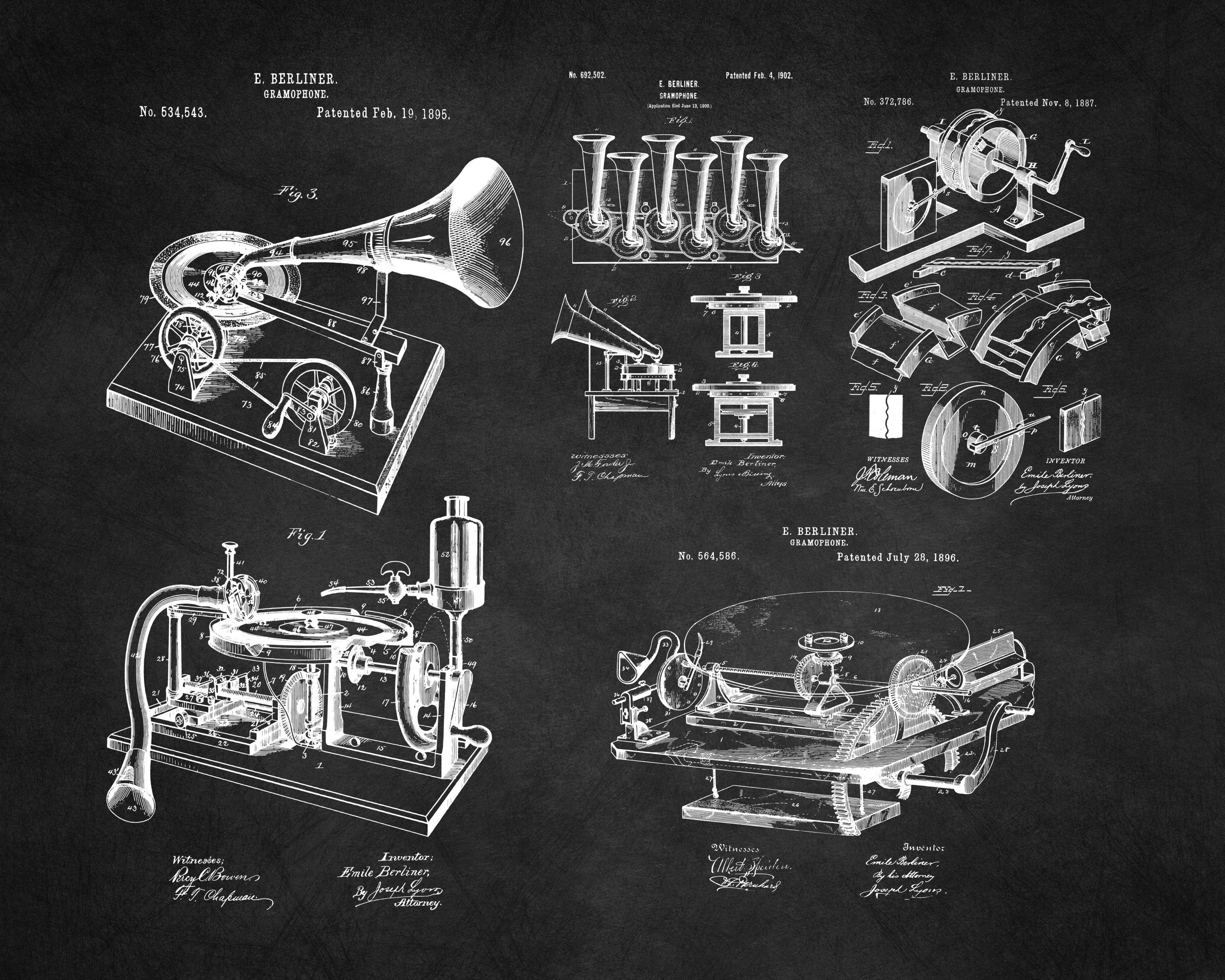 Gramophone Patent Invention Vintage Gramophone Invented by - Etsy