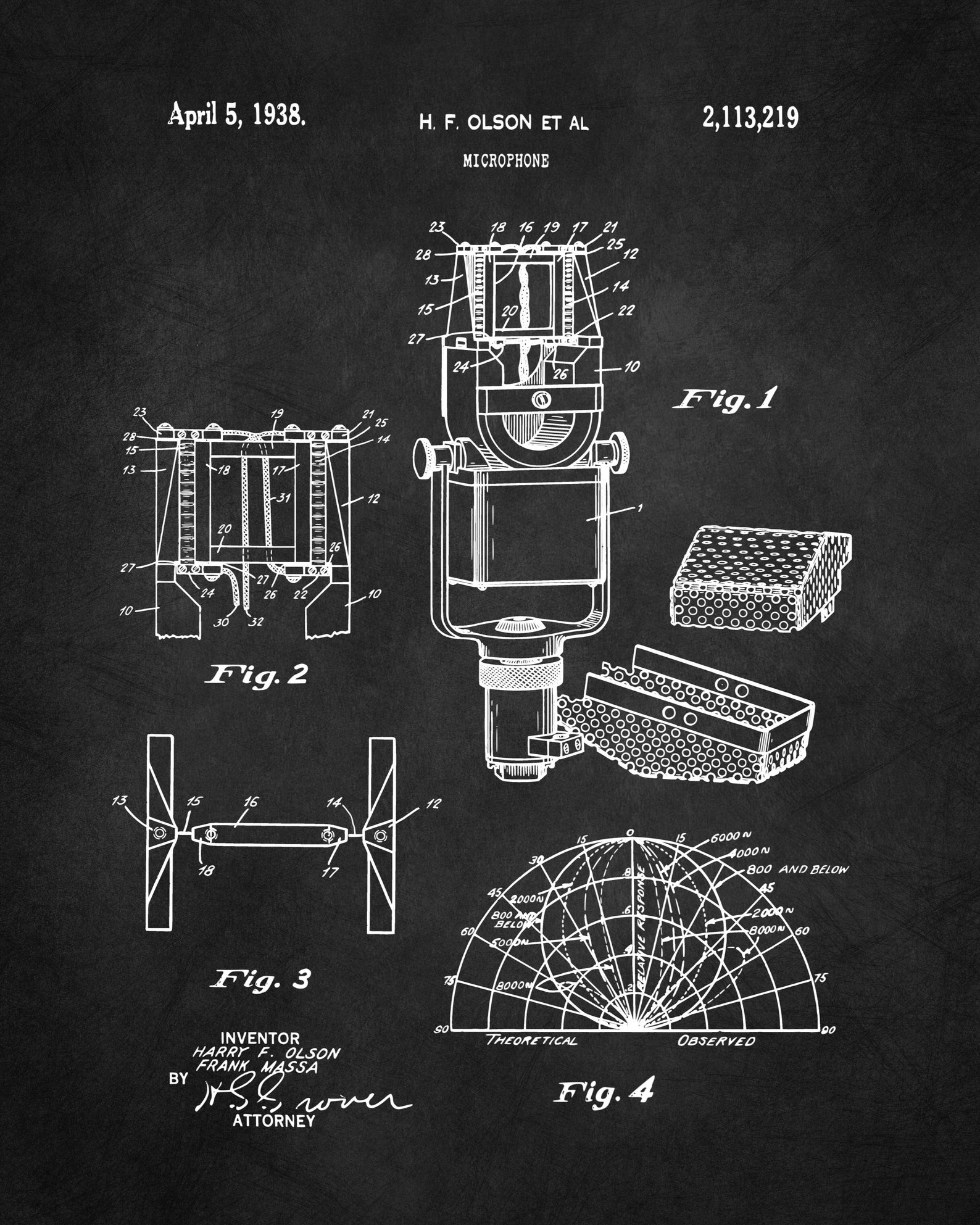 Set of 3 Music Recording Patent Prints Microphone - Etsy