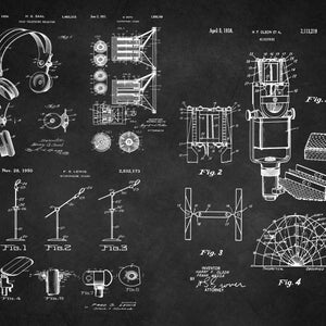 Music Recording Group of Patents, Microphone, Speakers, Headphones ...