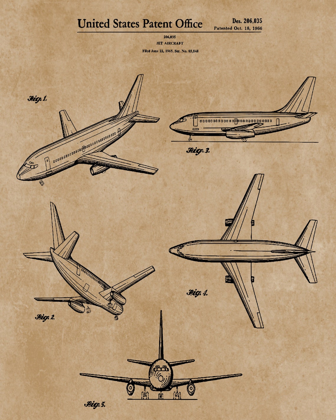 Airplane Downloadable Prints Set of 3 Patent Prints Aviation | Etsy