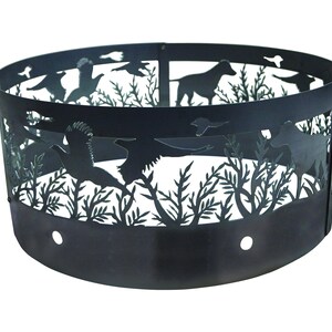 Dog & Pheasant Fire Pit Ring, 16" Tall, Heavy Duty, Gift for Hunter ...