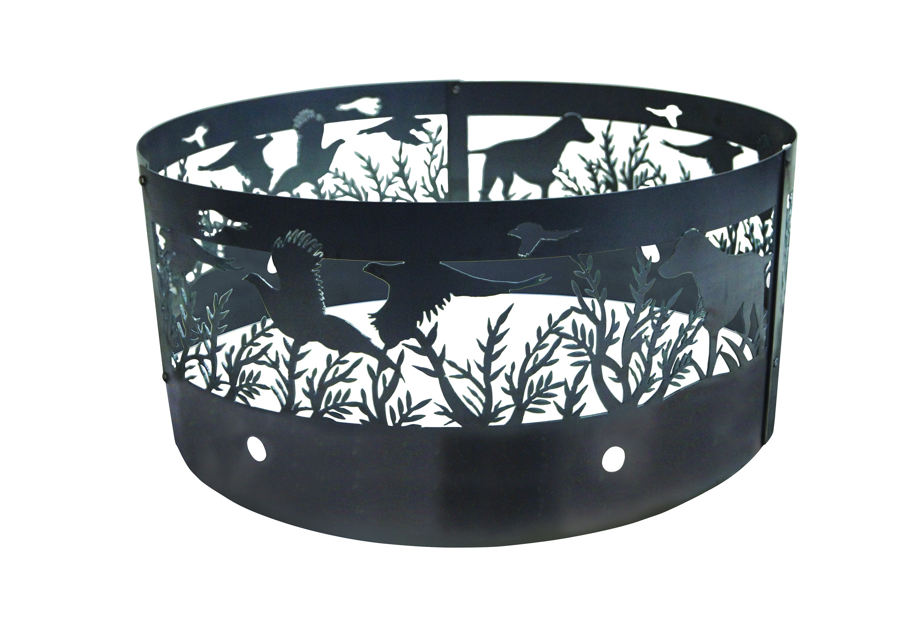 Dog & Pheasant Fire Pit Ring, 16" Tall, Heavy Duty, Gift for Hunter ...