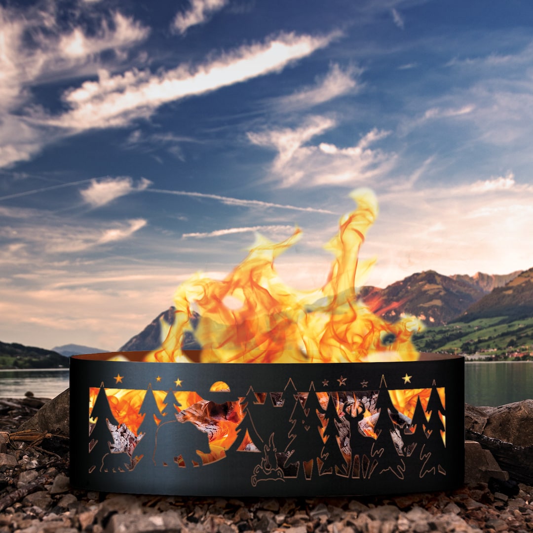 Northwoods Fire Pit Ring, 12" Tall, Heavy Duty, Gift for Nature Lover ...