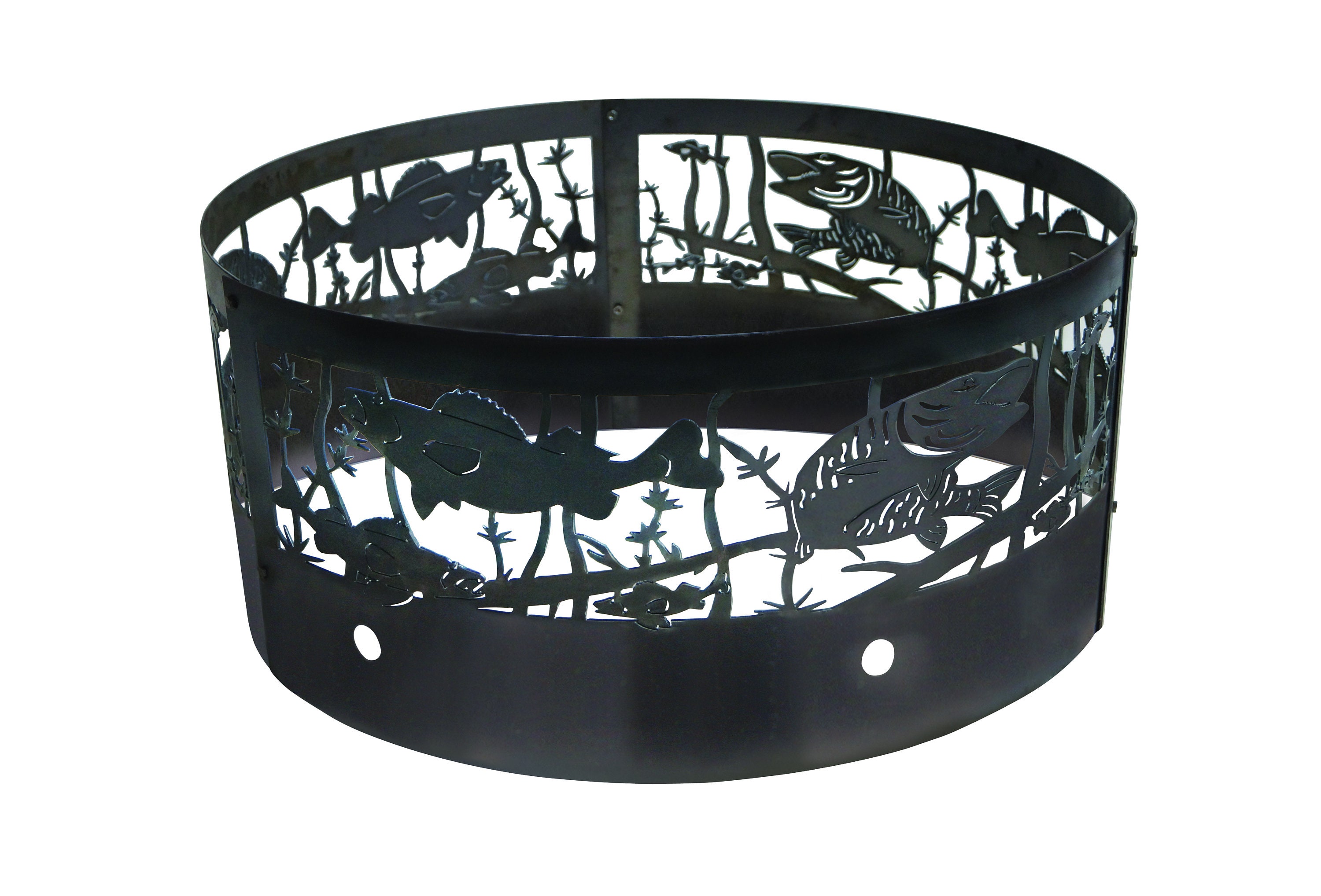 Fishing Hole Fire Pit Ring, 16" Tall, Heavy Duty, Gift for Fisherman ...
