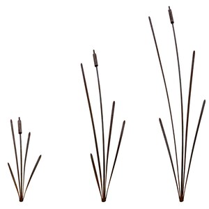 Metal Cattail Sculpture, Garden Art, Yard Art, Steel Flowers, Steel ...