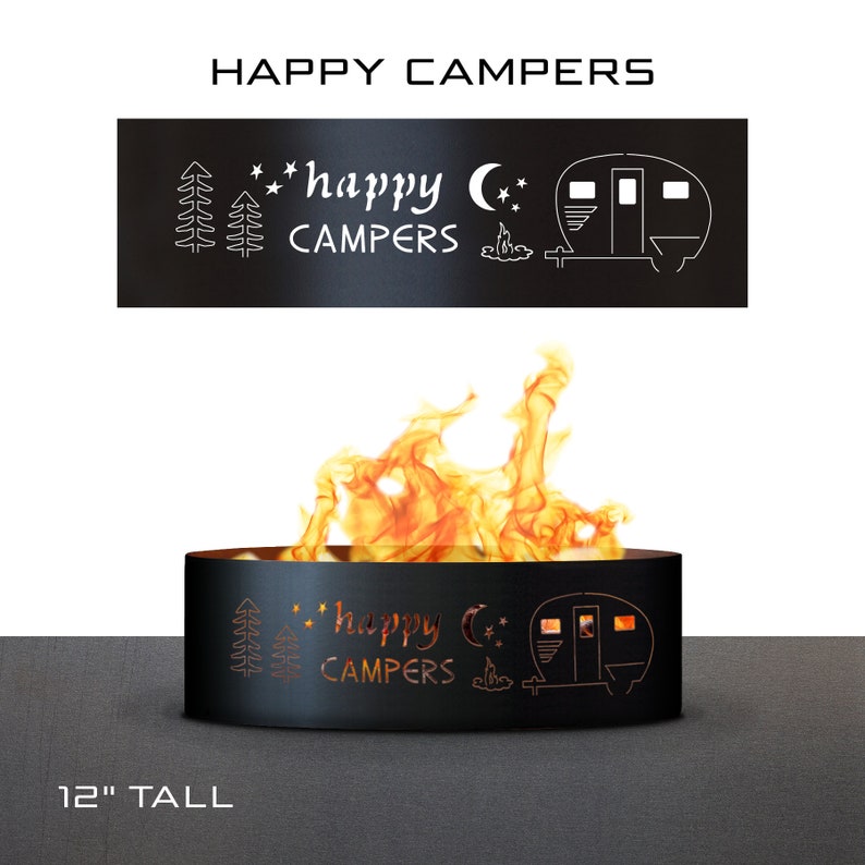 Personalized Retro Camper Fire Pit Ring Heavy Duty Camping - Etsy