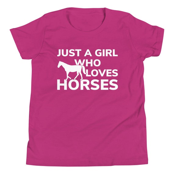 Kids Horse T-shirt for Girls Just a Girl Who Loves Horses | Etsy