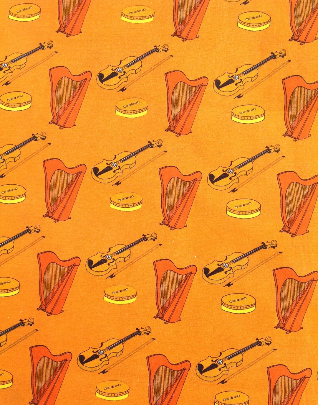Musical Instruments of Ireland Fabric - Etsy