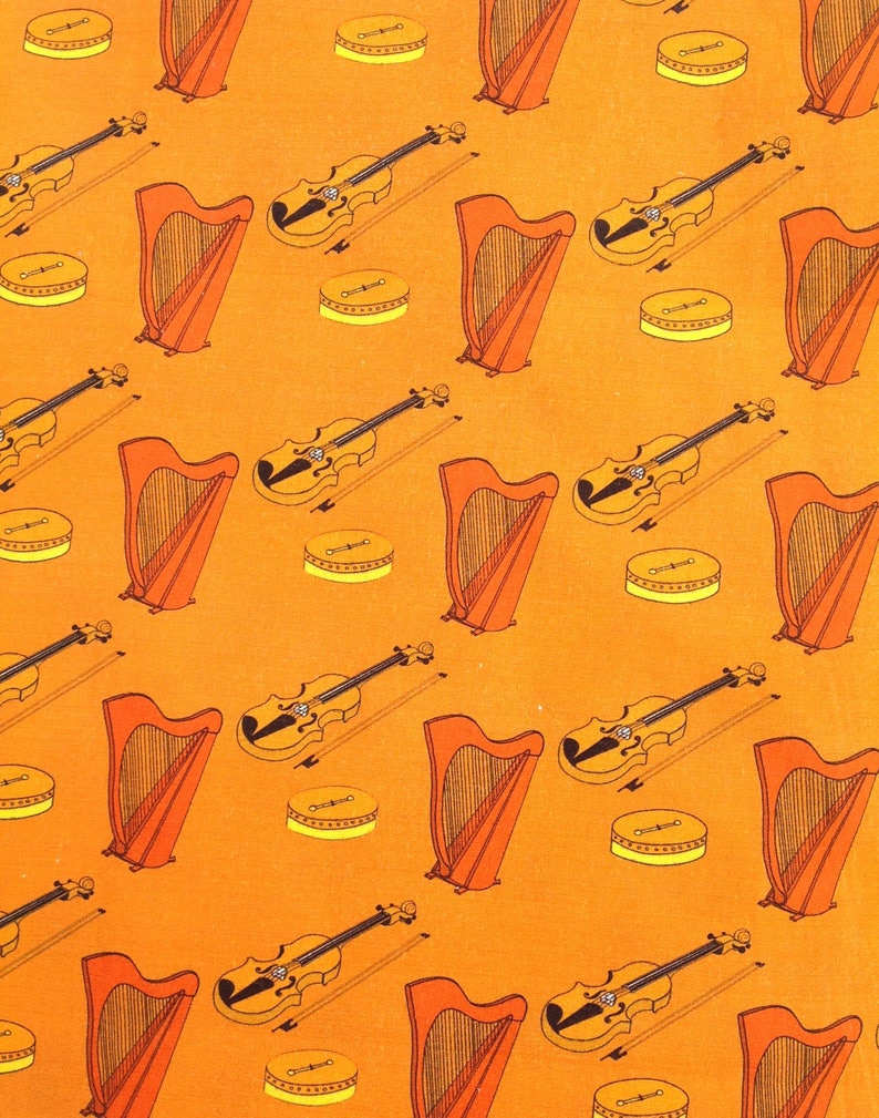 Musical Instruments of Ireland Fabric - Etsy